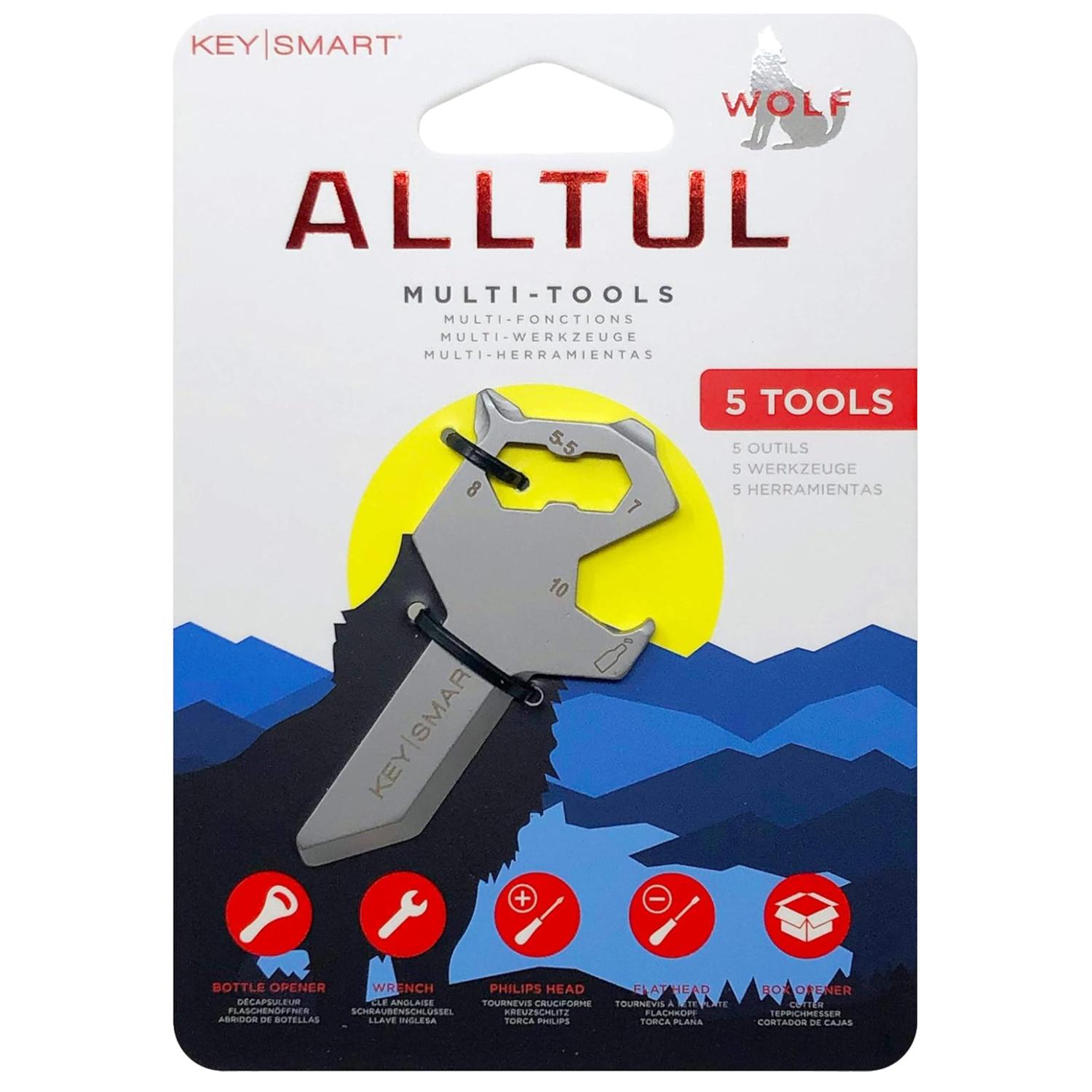 KeySmart Alltul Multi-tool Wolf for Keyring & Wallet Stainless Steel – Go Hardware