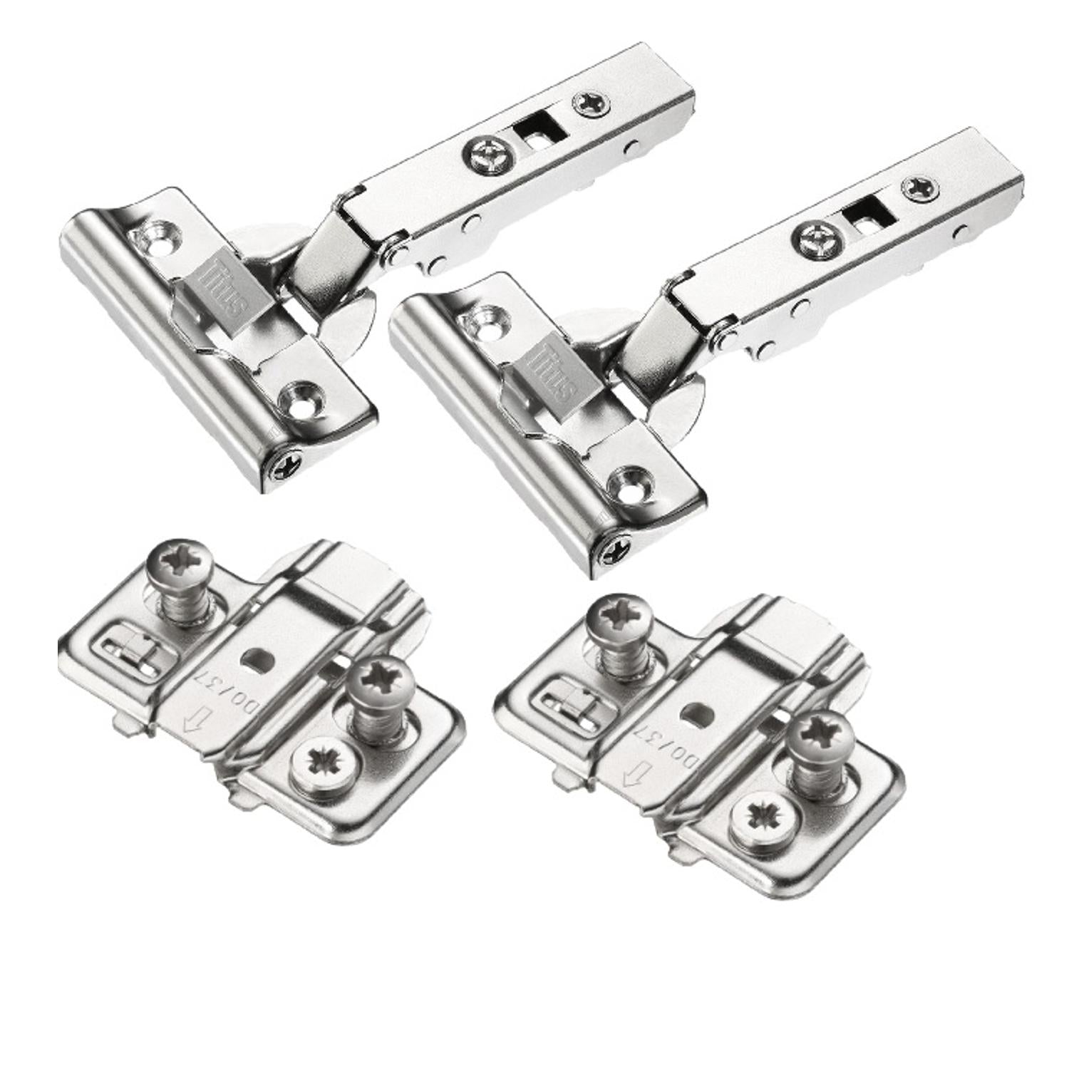 Titus T-Type 110° Full Overlay Hinge Soft Close & Plates (2 Pack) – Go ...
