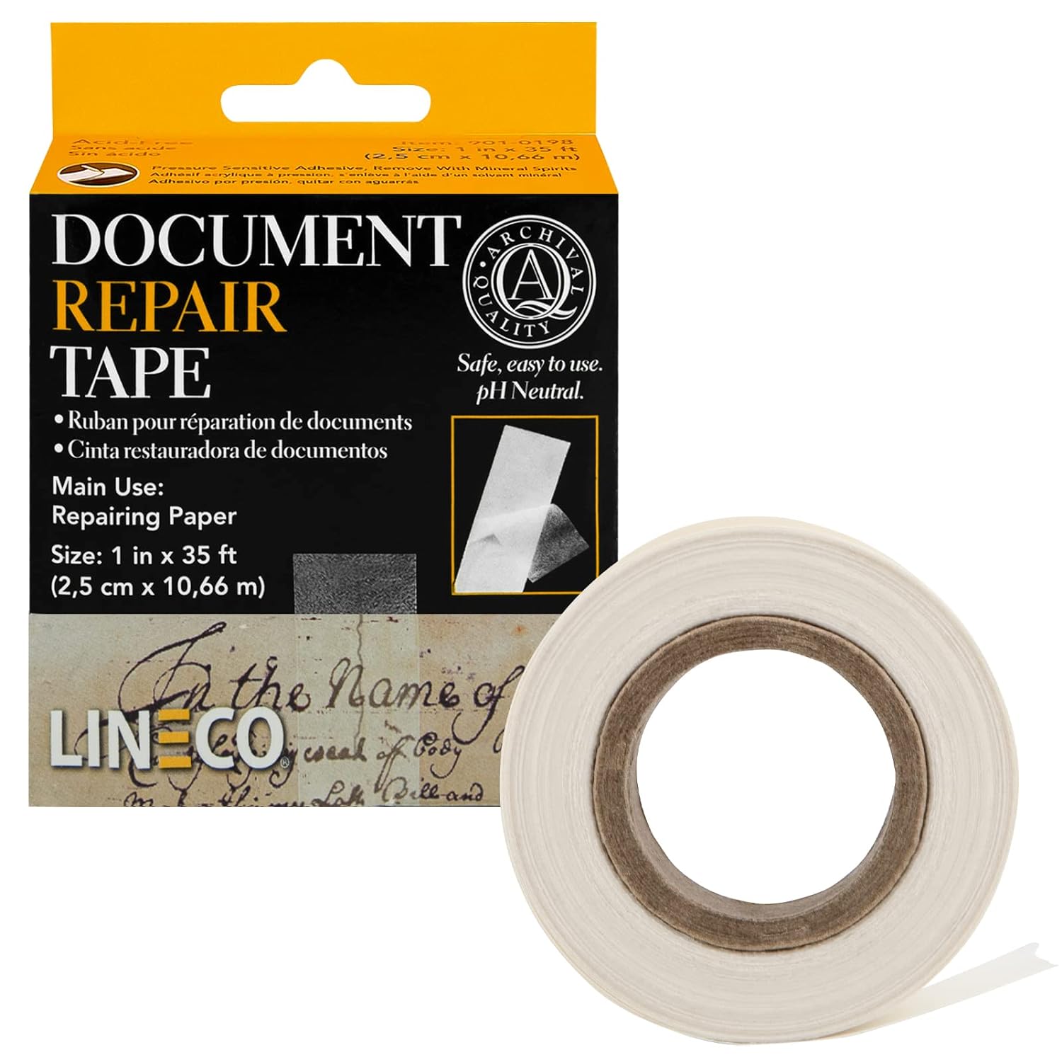 Lineco Document Repair Tape Self Adhesive Transparent 2.5cm x 10.6m ...