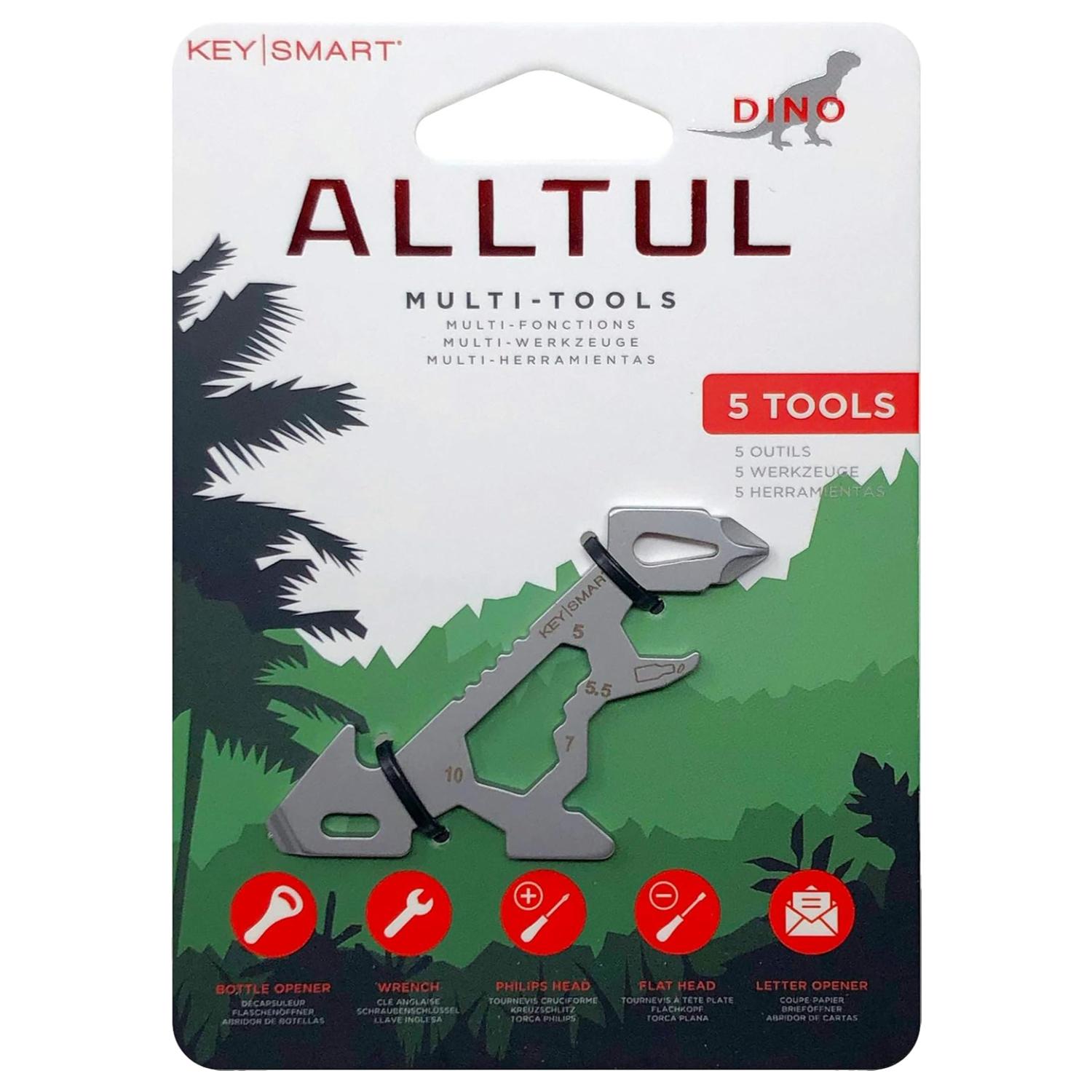 KeySmart Alltul Multi-tool Dino for Keyring or Wallet Stainless Steel ...