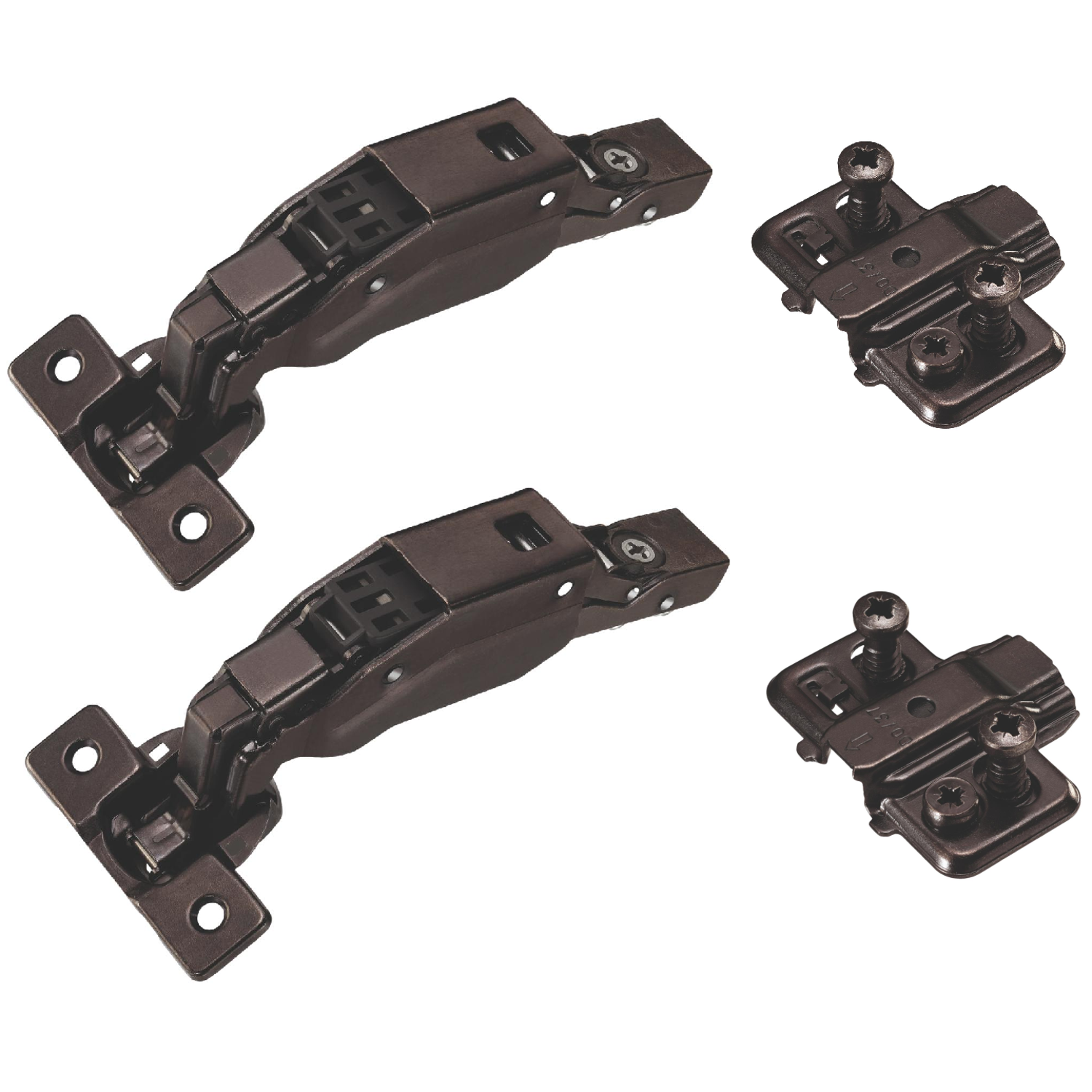 Titus T-Type 170° Black Soft Close Full Overlay Hinges & Mounting Plat ...