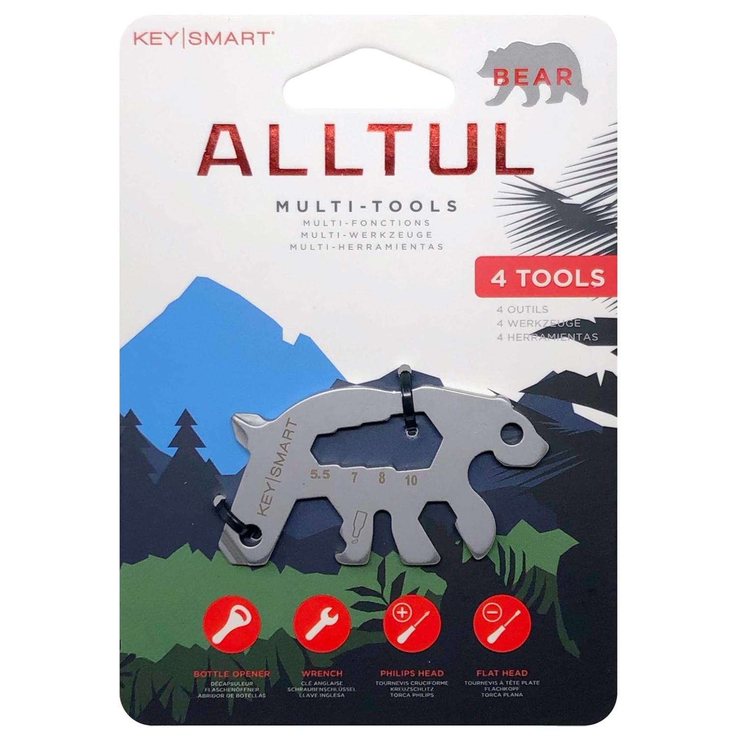 KeySmart Alltul Multi-tool Bear for Keyring or Wallet Stainless Steel ...