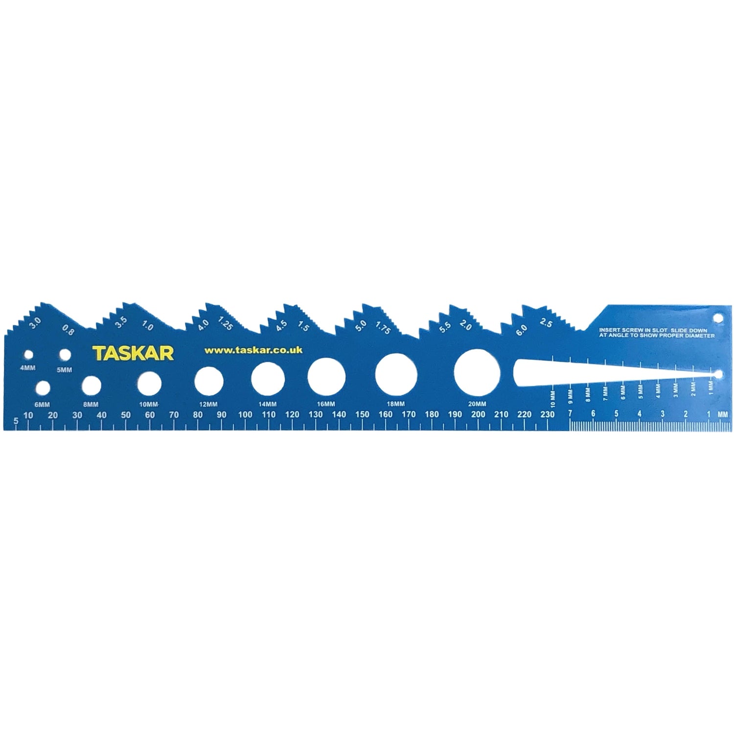 Taskar Screw Diameter & Thread Pitch Gauge Ruler (Metric) – Go Hardware